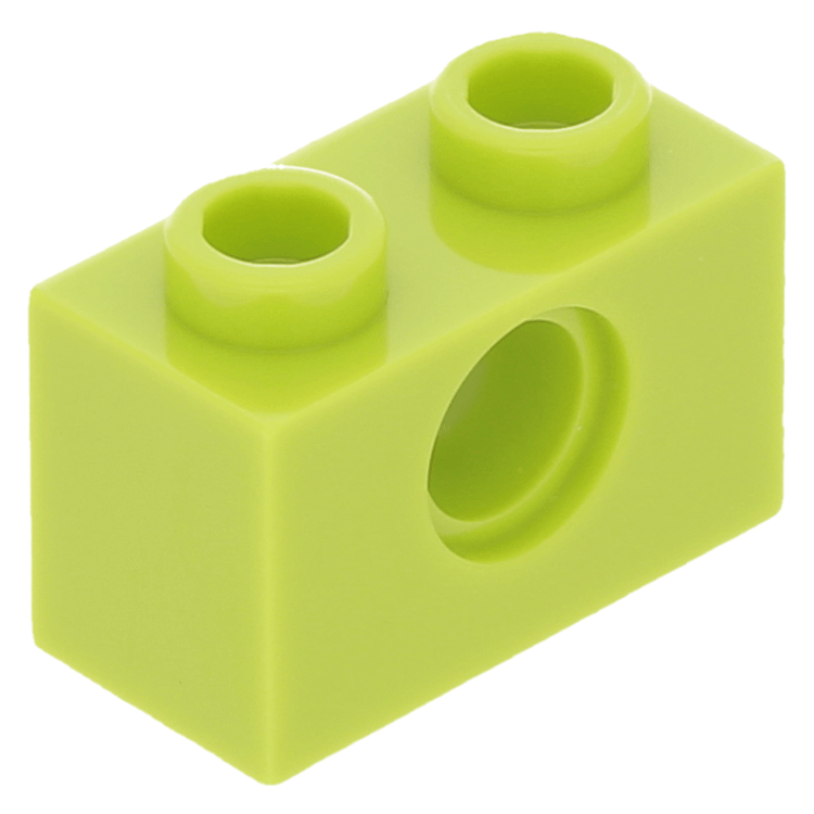 LEGO Einzelteil 3700 - Lime Technic, Brick 1 x 2 with Hole bei BrickScout
