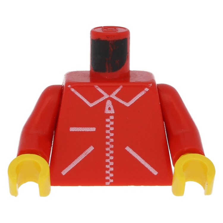 LEGO onderdele 973p13c01 - Red Torso Zipper Straight on Jacket Pattern ...