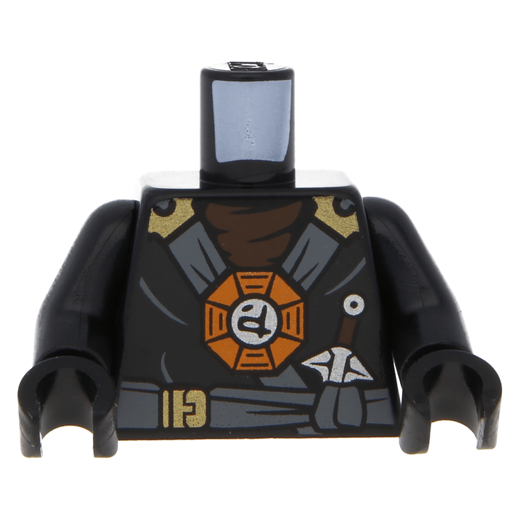 LEGO part 973pb2088c01 - Black Torso Ninjago Dark Bluish Gray and Gold ...