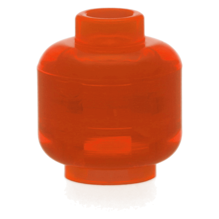 LEGO onderdele 3626c - Trans-Neon Orange Minifig, Head (Plain) - Stud ...