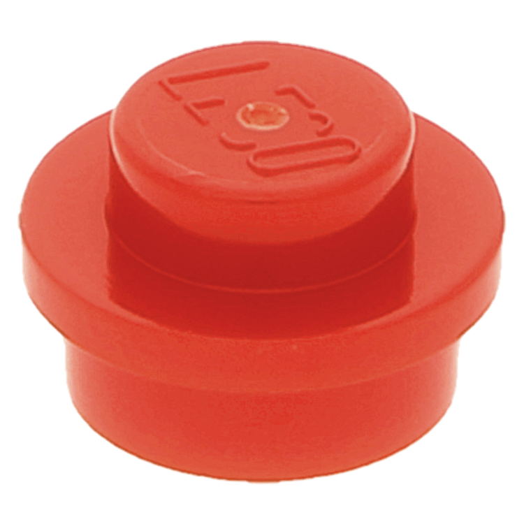 LEGO Einzelteil 4073 - Red Plate, Round 1 x 1 Straight Side bei BrickScout