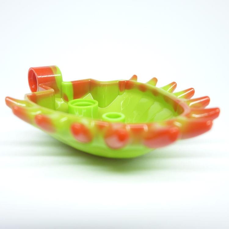 LEGO part 29112pb01 - Lime Venus Flytrap Shell with Red Spikes Pattern ...