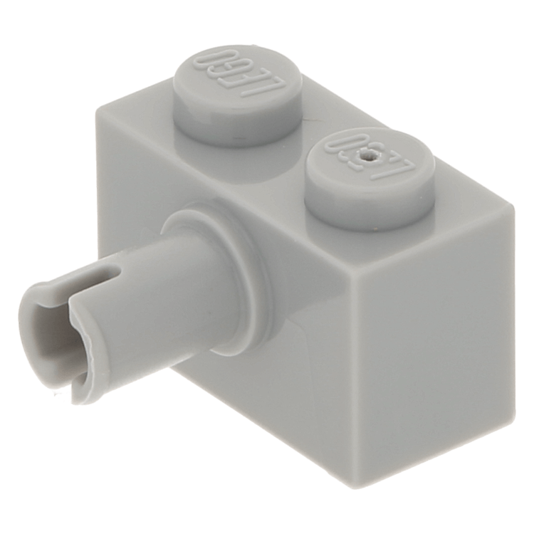 LEGO Einzelteil 2458 - Light Bluish Gray Brick, Modified 1 x 2 with Pin ...