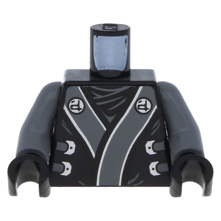 LEGO Einzelteil 973pb1386c01 - Black Torso Ninjago Robe with Gray and ...
