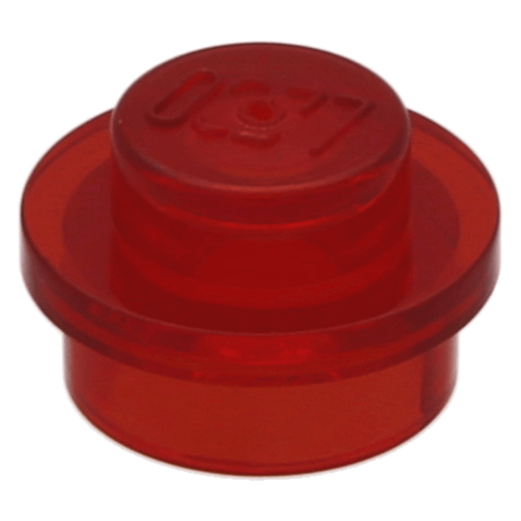 LEGO Einzelteil 4073 - Trans-Red Plate, Round 1 x 1 Straight Side bei ...