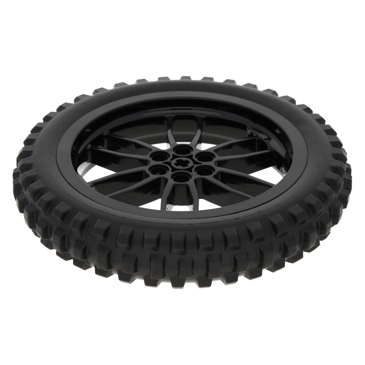 LEGO part 88517c02 - Black Wheel 75mm D. x 17mm Motorcycle with Black ...