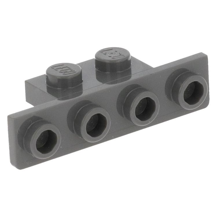 LEGO Einzelteil 2436c_Udt - Dark Bluish Gray Bracket 1 x 2 - 1 x 4 with Two Rounded Corners at ...