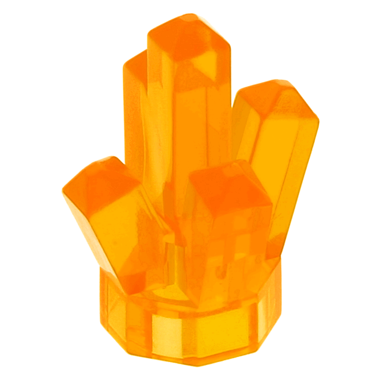 LEGO onderdele 52 - Trans-Orange Rock 1 x 1 Crystal 5 Point bij BrickScout