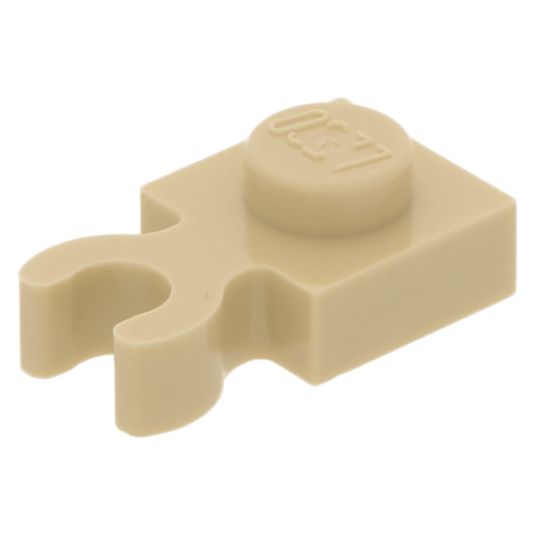 LEGO Einzelteil 4085 - Tan Plate, Modified 1 x 1 with Clip Vertical ...