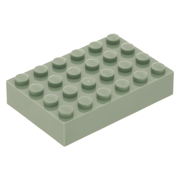 LEGO part 2356 - Sand Green Brick 4 x 6 at BrickScout
