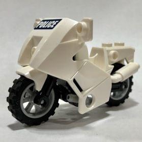 LEGO part 52035c02pb10 - White Motorcycle City, Complete Assembly with ...