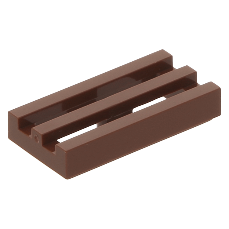 LEGO Einzelteil 2412b - Reddish Brown Tile, Modified 1 x 2 Grille with ...