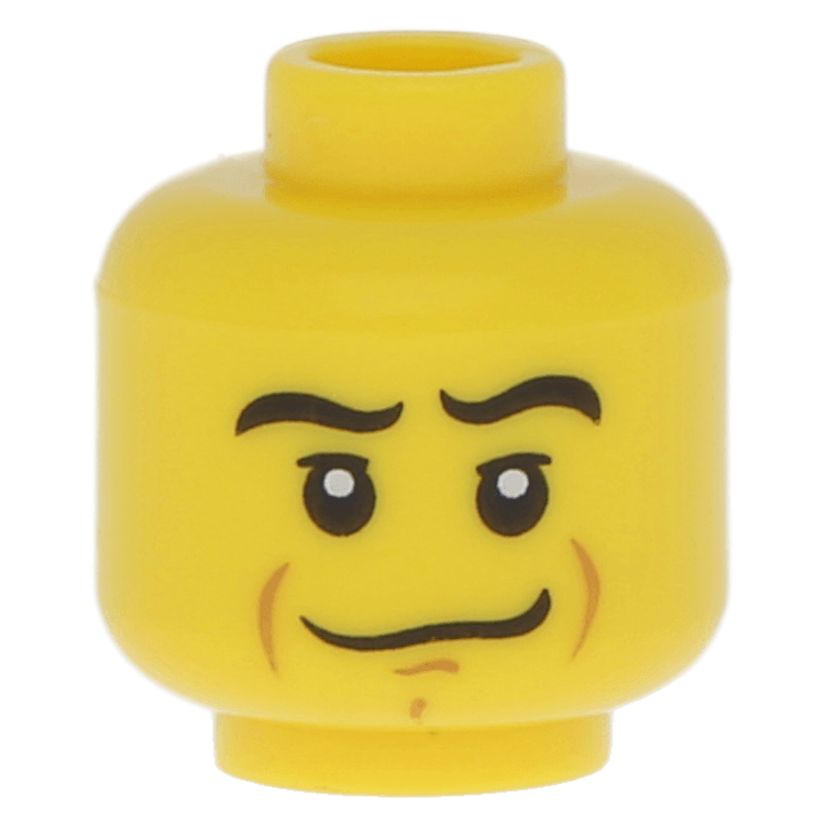 LEGO elemento 3626bpb0530 - Yellow Minifig, Head Male Crooked Smile ...