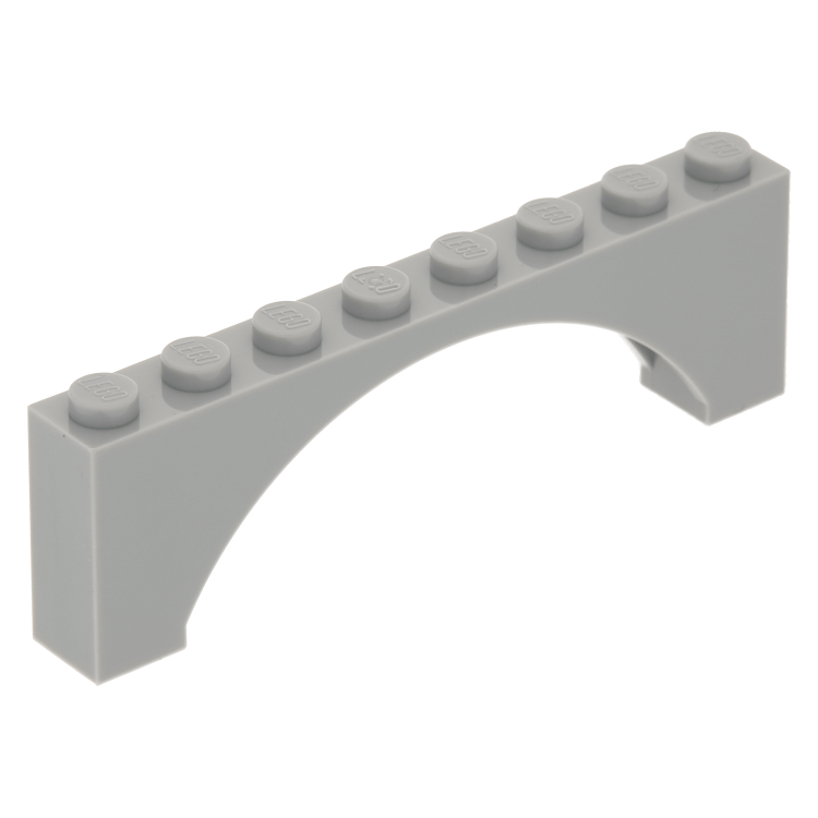 LEGO Einzelteil 16577 - Light Bluish Gray Brick, Arch 1 x 8 x 2 Raised ...