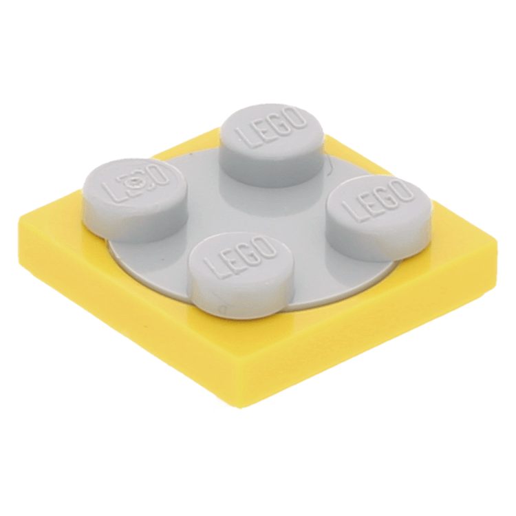 LEGO Einzelteil 3680c02 - Yellow Turntable 2 x 2 Plate, Complete ...