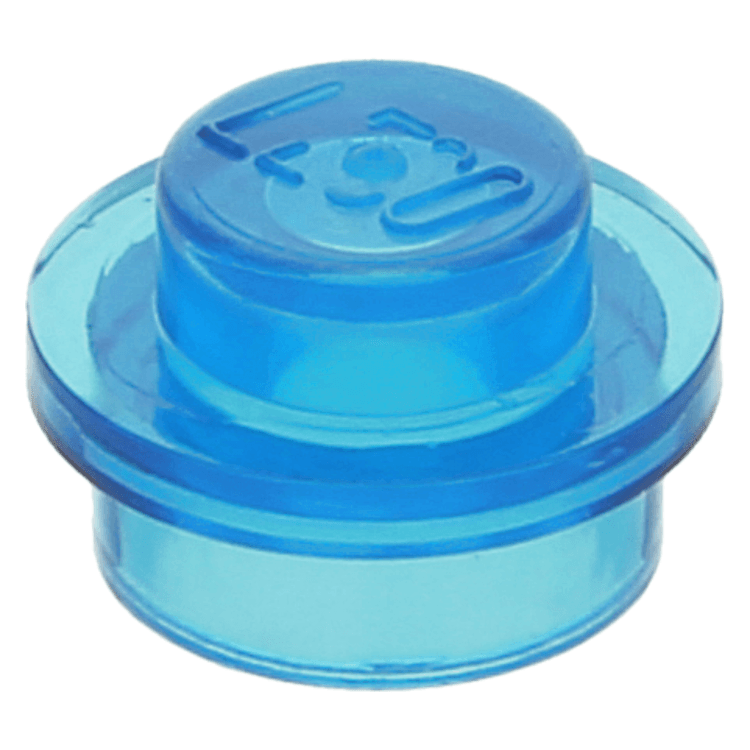 LEGO Einzelteil 4073 - Trans-Dark Blue Plate, Round 1 x 1 Straight Side ...