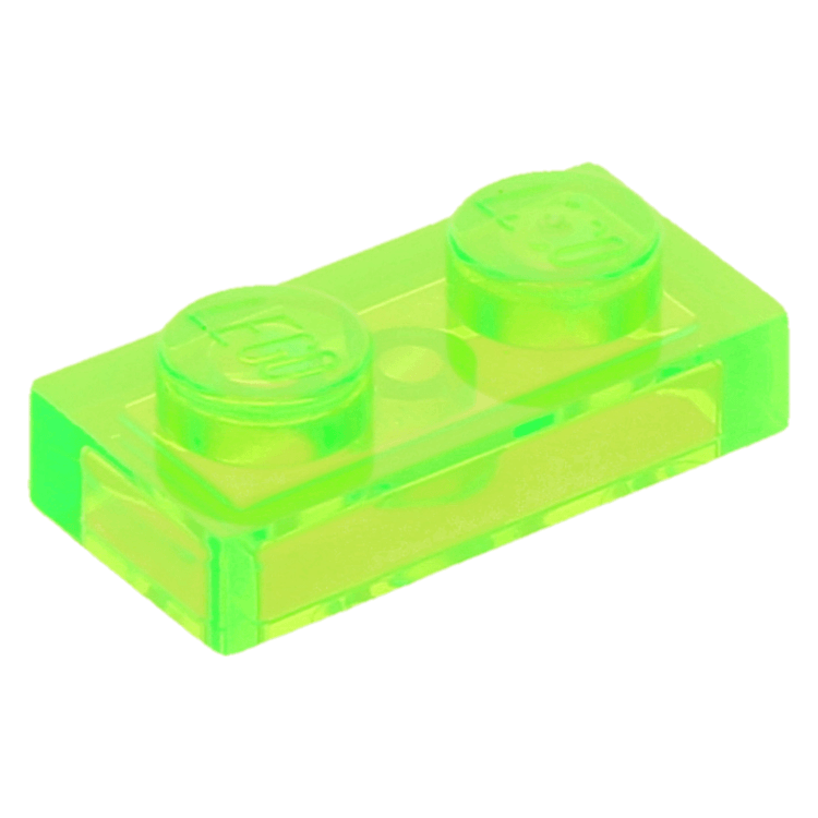 LEGO Einzelteil 3023 - Trans-Bright Green Plate 1 x 2 bei BrickScout