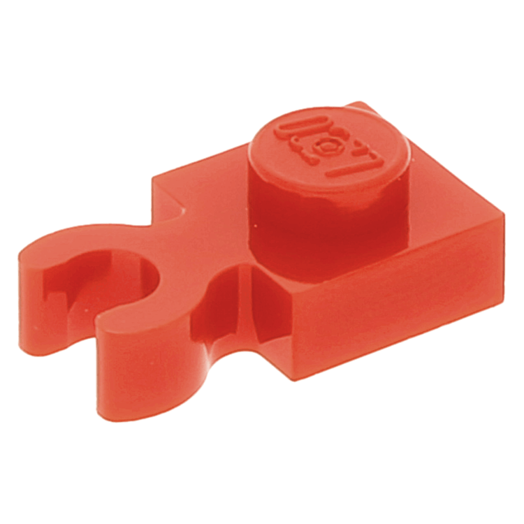 LEGO Einzelteil 4085d - Red Plate, Modified 1 x 1 with Clip Vertical ...