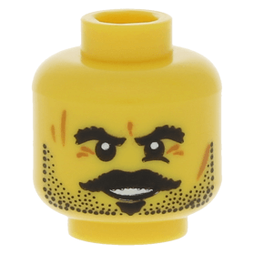 LEGO part 3626bpb0666 - Yellow Minifig, Head Beard Stubble, Moustache ...