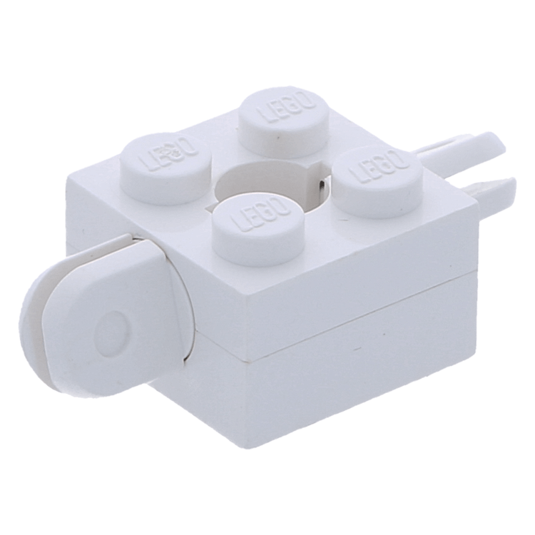 LEGO Einzelteil 792c03 - White Arm Holder Brick 2 x 2 with Hole and 2 ...