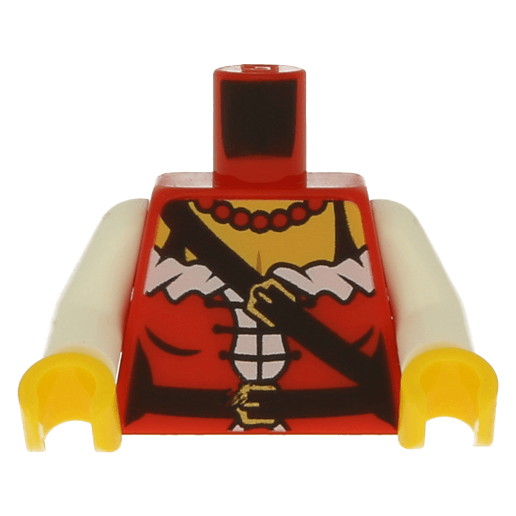 LEGO part 973pb1971c01 - Red Torso Pirate Female Corset with Diagonal ...