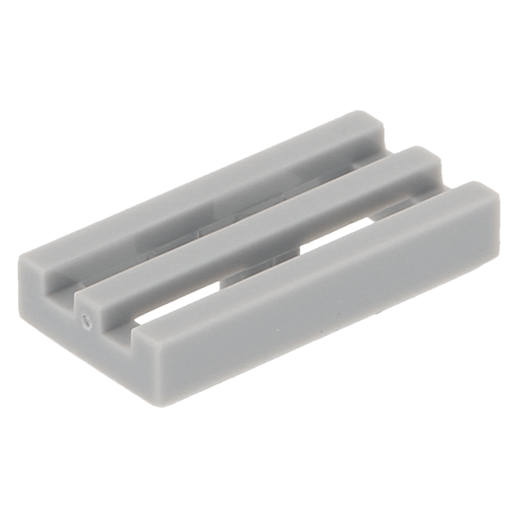 LEGO Einzelteil 2412b - Light Bluish Gray Tile, Modified 1 x 2 Grille with Bottom Groove / Lip ...