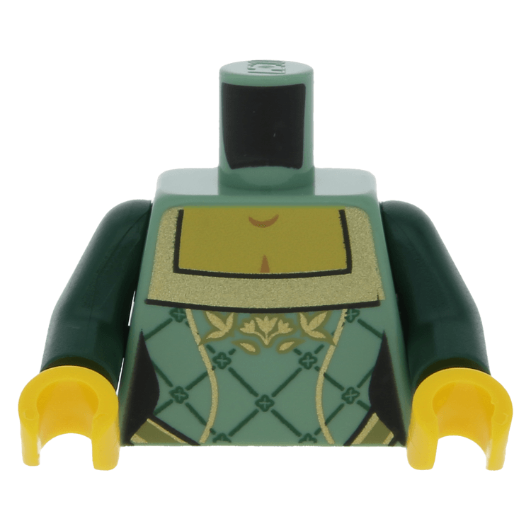LEGO Einzelteil 973pb1032c01 - Sand Green Torso Castle Kingdoms Female Corset with Gold Trimmed ...