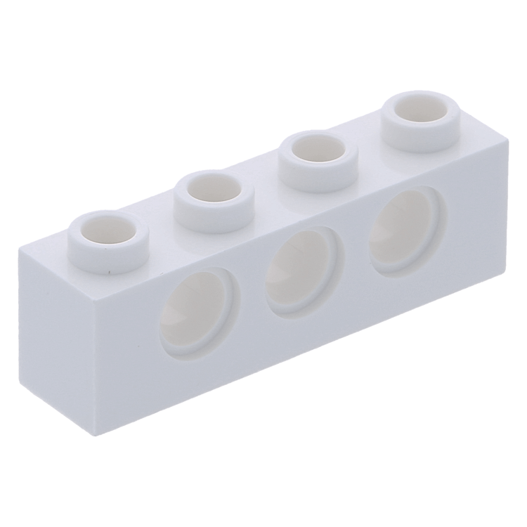 LEGO Einzelteil 3701 - White Technic, Brick 1 x 4 with Holes bei BrickScout