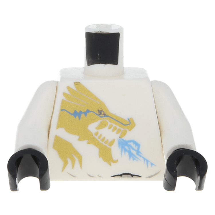 LEGO part 973pb0831c01 - White Torso Ninjago Gold Dragon Front and Gold ...