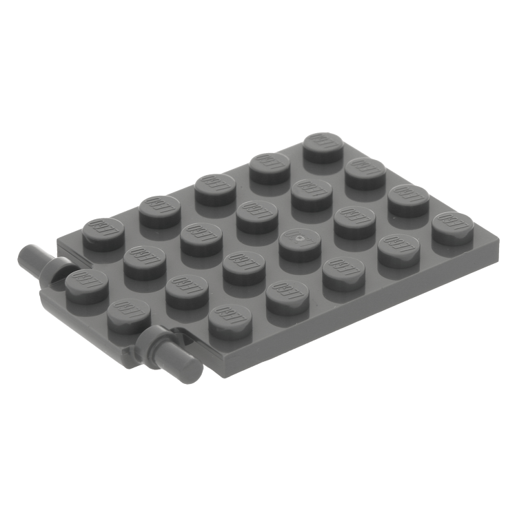 LEGO part 92099 - Dark Bluish Gray Plate, Modified 4 x 6 with Trap Door ...