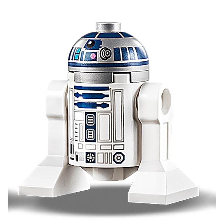LEGO minifigura sw1085 - R2-D2 (Flat Silver Head, Dark Blue Printing ...