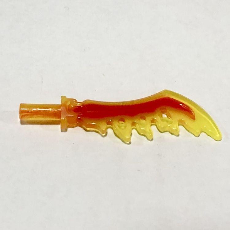 LEGO part 19858pb02 - Trans-Yellow Minifig, Weapon Sword, Serrated with ...