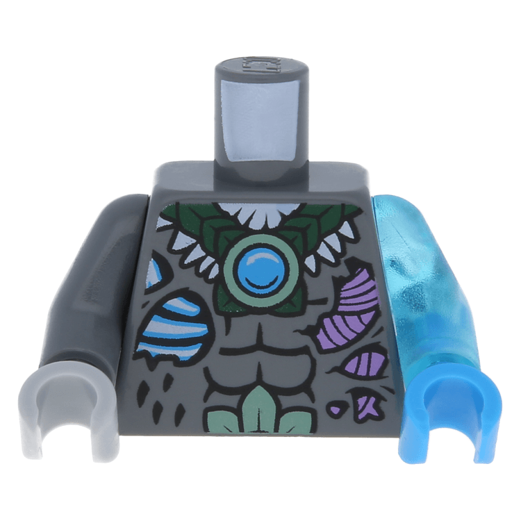 LEGO part 973pb1727c01 - Dark Bluish Gray Torso Feathers, Scars and ...