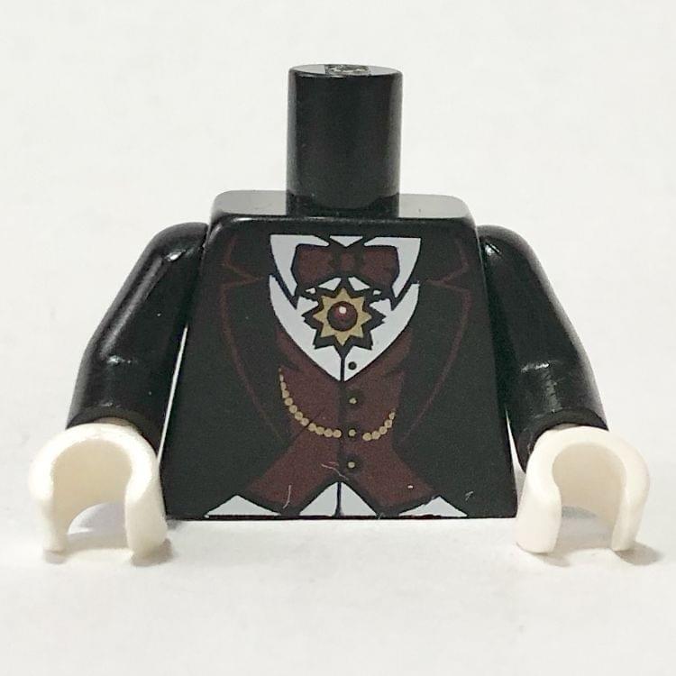 LEGO Einzelteil 973pb0720c01 - Black Torso Suit with Dark Red Vest and ...