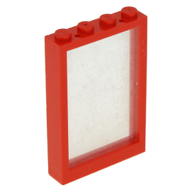 LEGO Einzelteil 2493c01 - Red Window 1 x 4 x 5 with Trans-Clear Glass ...