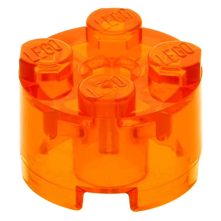 LEGO part 3941 - Trans-Orange Brick, Round 2 x 2 at BrickScout