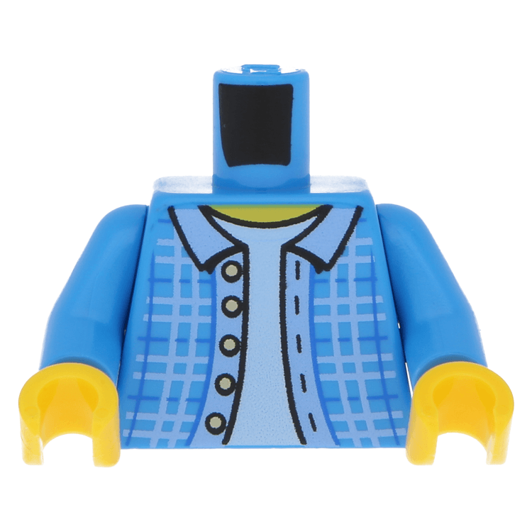 LEGO Einzelteil 973pb2148c01 - Dark Azure Torso Plaid Jacket with ...