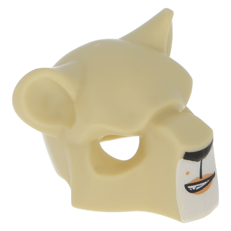 LEGO Einzelteil 15084pb01 - Tan Minifig, Headgear Mask Feline with ...