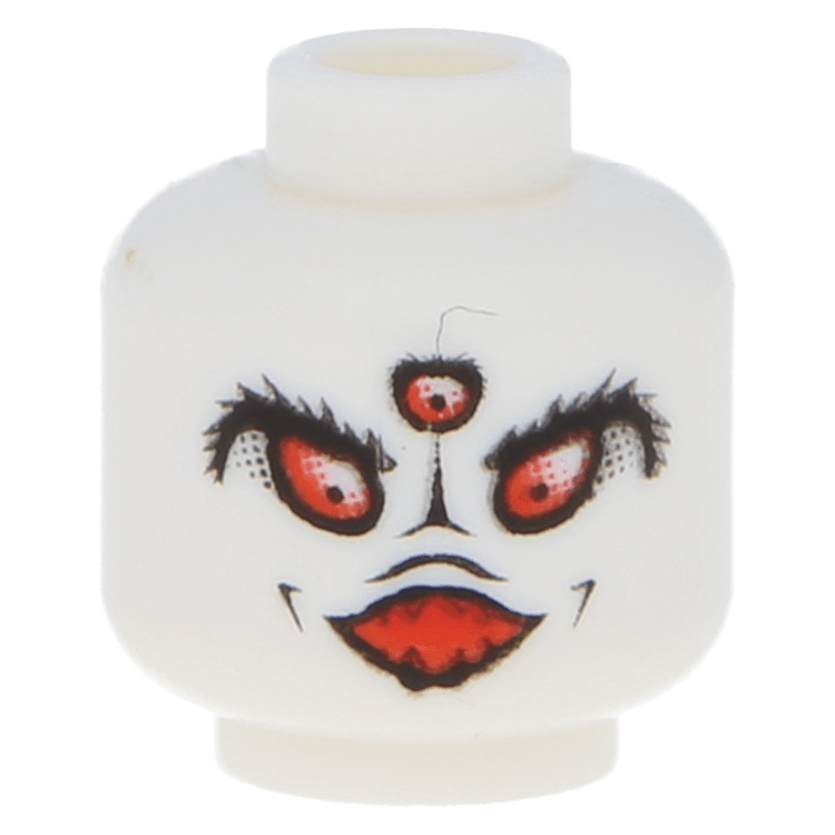 LEGO part 3626bpb0374 - White Minifig, Head Dual Sided Alien with Black ...