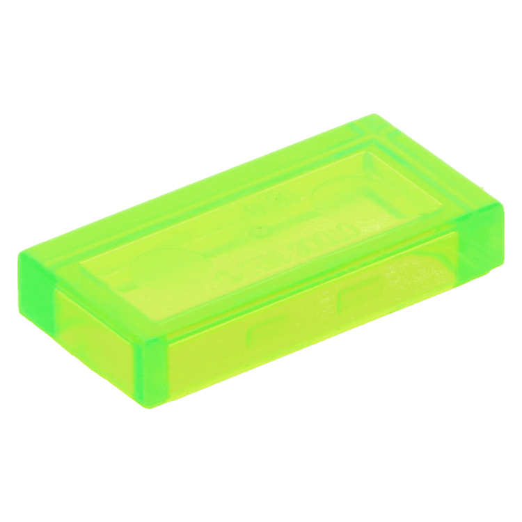 LEGO Einzelteil 3069b - Trans-Bright Green Tile 1 x 2 with Groove bei ...