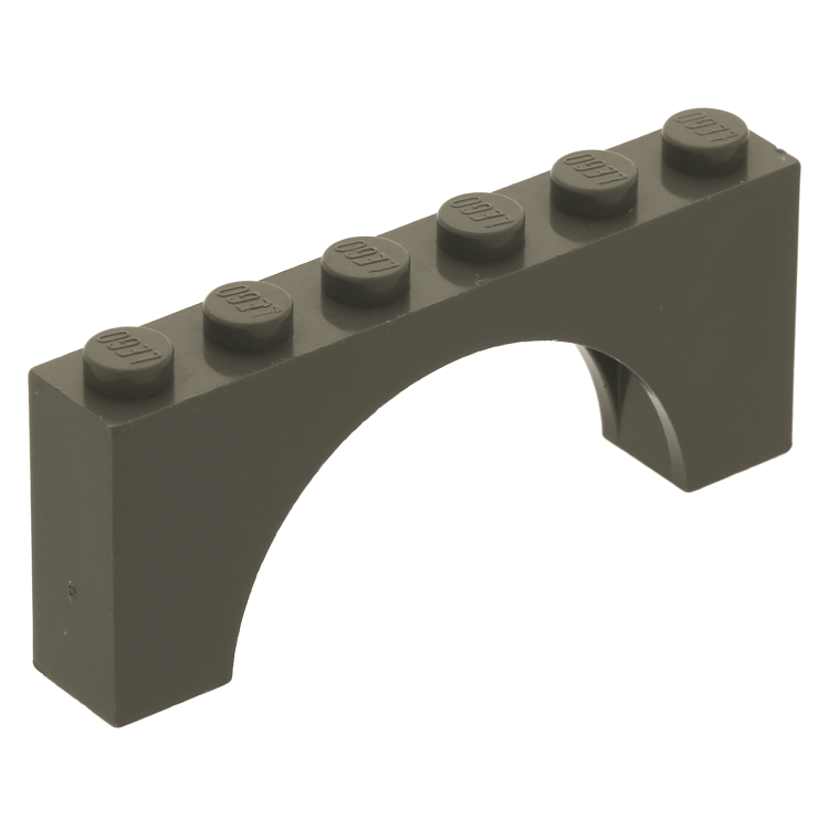LEGO Einzelteil 3307 - Dark Gray Brick, Arch 1 x 6 x 2 - Thick Top with ...