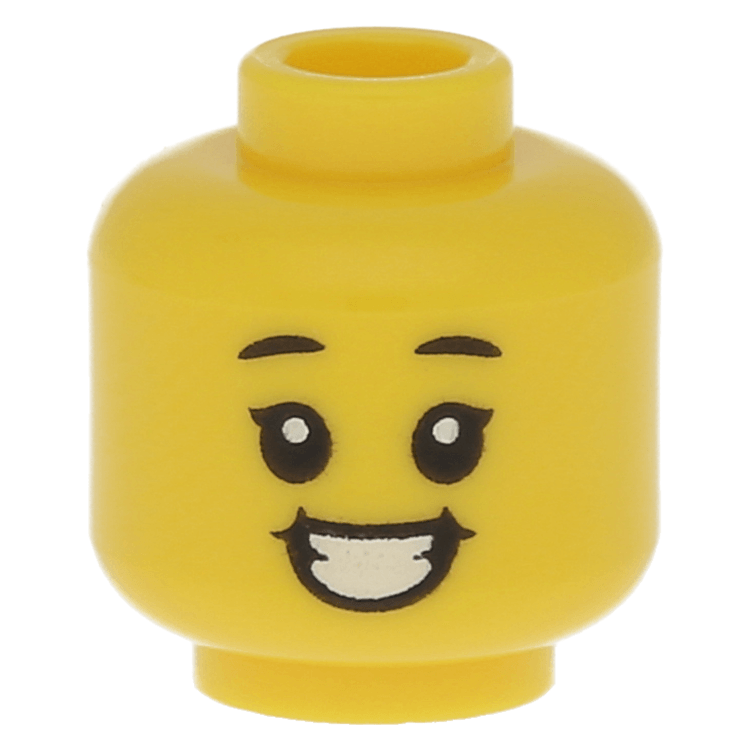 LEGO part 3626cpb2380 - Yellow Minifigure, Head Dual Sided Black ...
