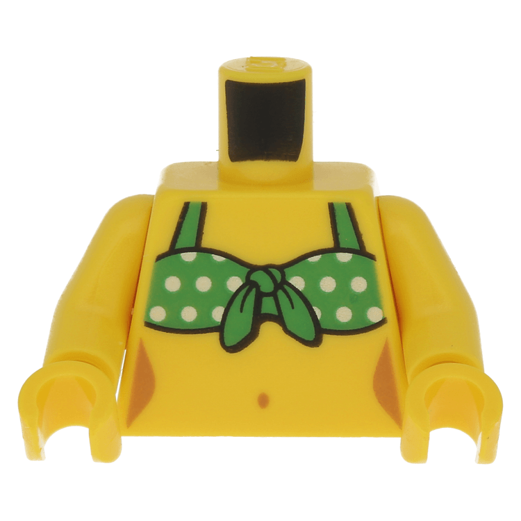 LEGO Einzelteil 973pb2738c01 - Yellow Torso Female with Green Tied-On ...