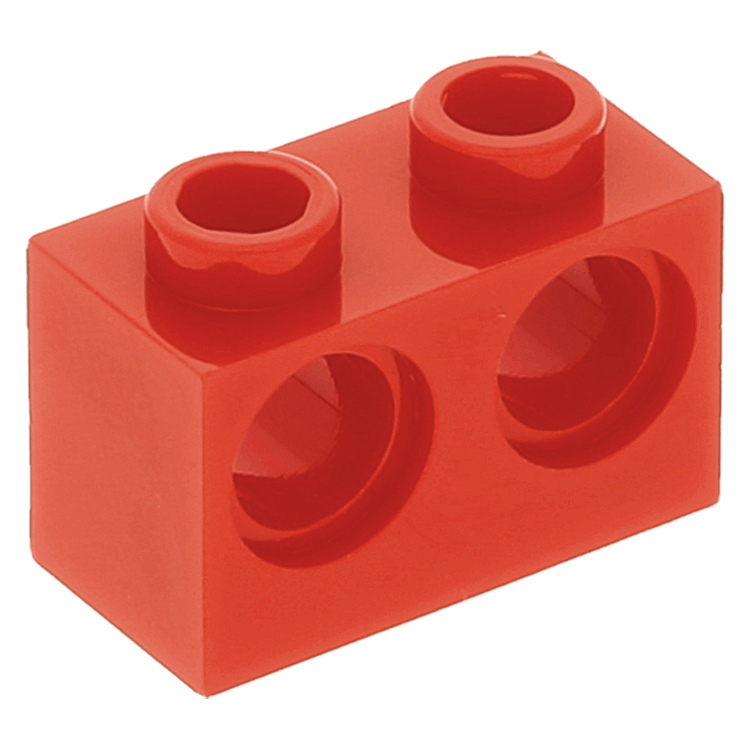 LEGO Einzelteil 32000 - Red Technic, Brick 1 x 2 with Holes bei BrickScout