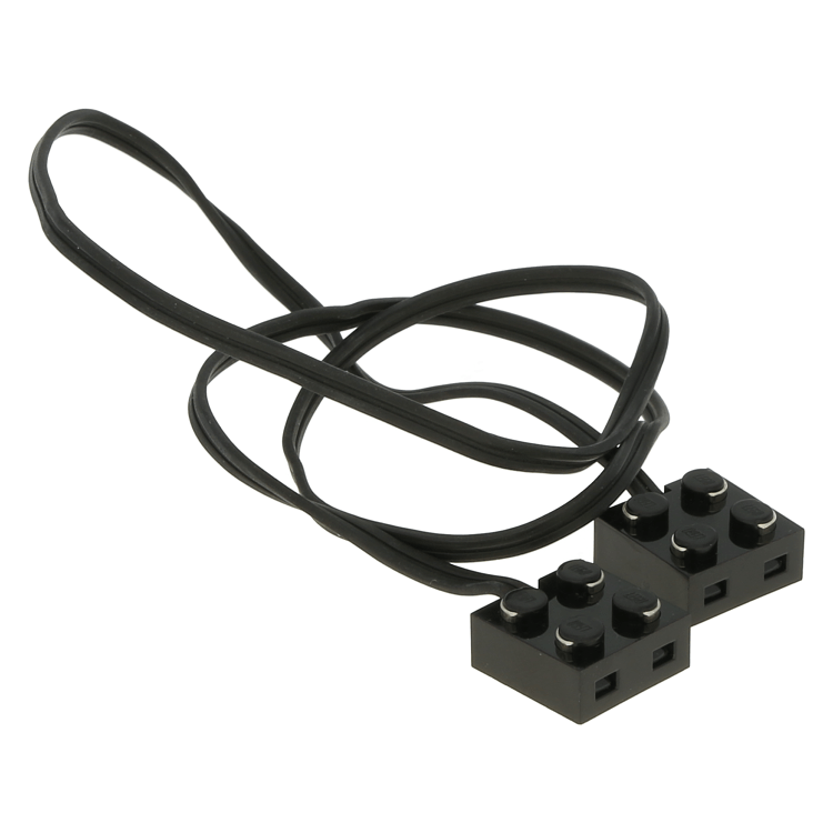 LEGO onderdele 5306bc069 - Black Electric, Wire with Brick 2 x 2 x 2/3 ...