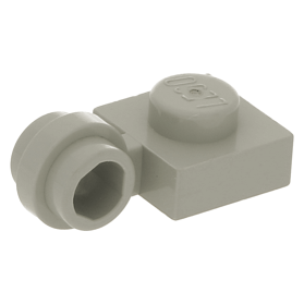 Light Gray Plate, Modified 1 x 1 with Clip Light - Thin Ring