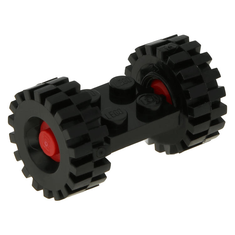 LEGO Einzelteil 122c01assy3 - Black Plate, Modified 2 x 2 with Wheels ...