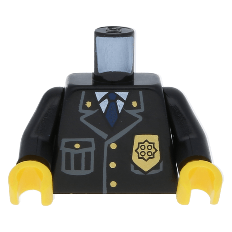 LEGO Einzelteil 973px431c01 - Black Torso Police Jacket with Pocket ...