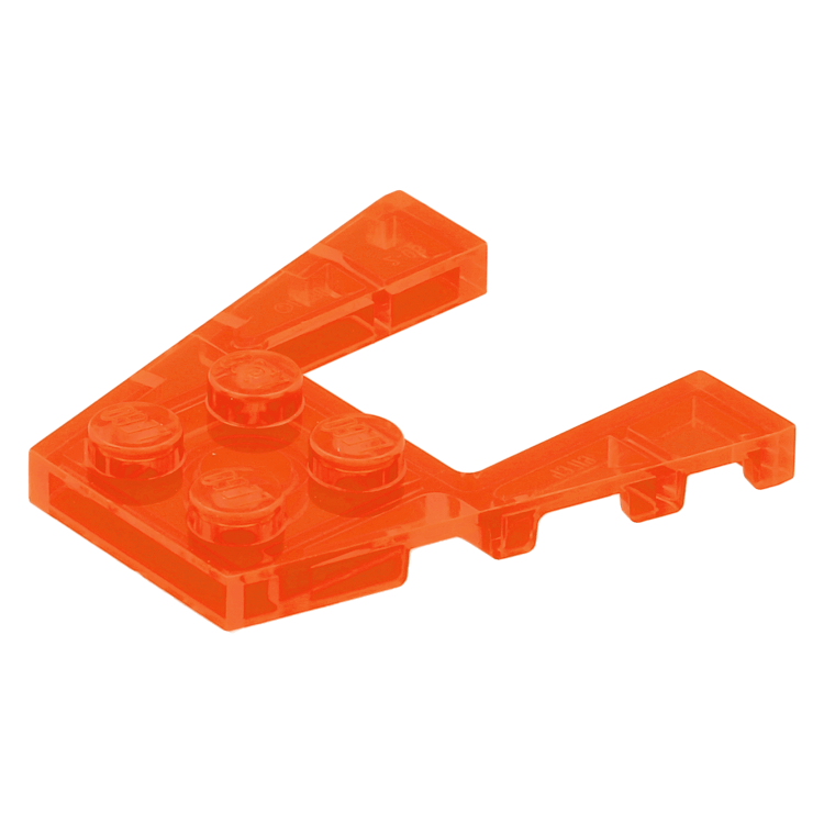 LEGO Einzelteil 43719 - Trans-Neon Orange Wedge, Plate 4 x 4 bei BrickScout