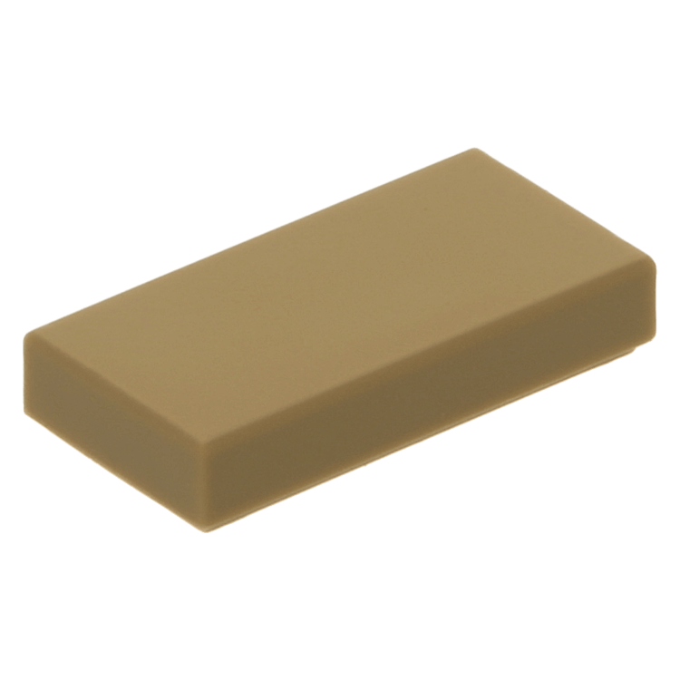 LEGO Einzelteil 3069b - Dark Tan Tile 1 x 2 with Groove bei BrickScout